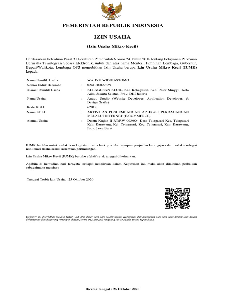 Contoh IUMK Asli | PDF | Pengelolaan Keuangan & Uang