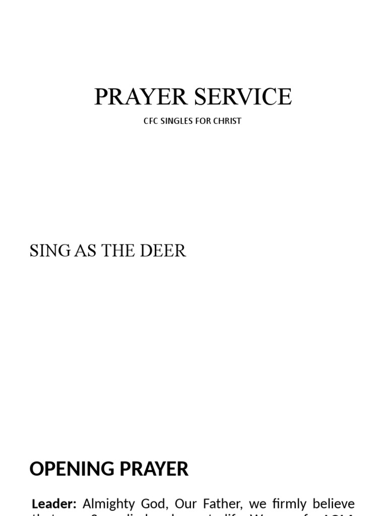 Prayer Service: CFC Singles For Christ | PDF | Eternal Life ...