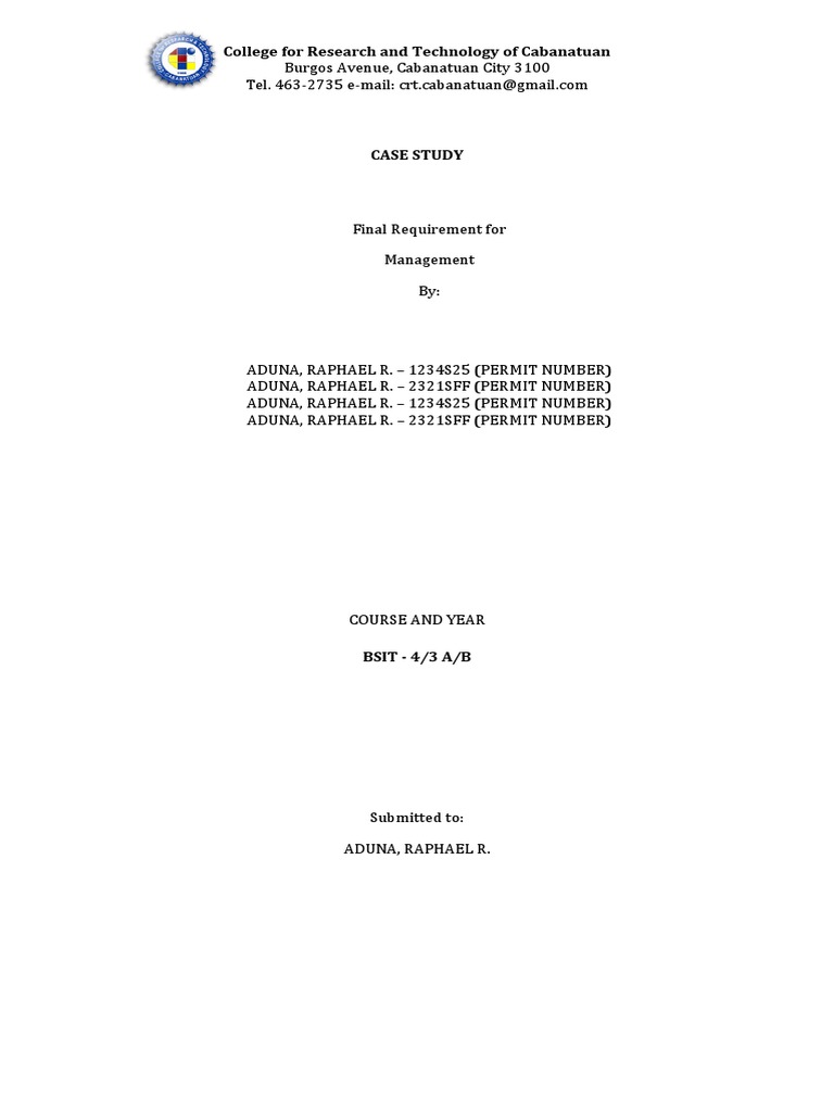 Sample Case Study | PDF | Grocery Store | Retail