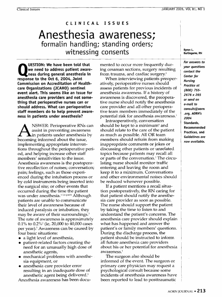 Formalin Handling | PDF | Anesthesia | Patient