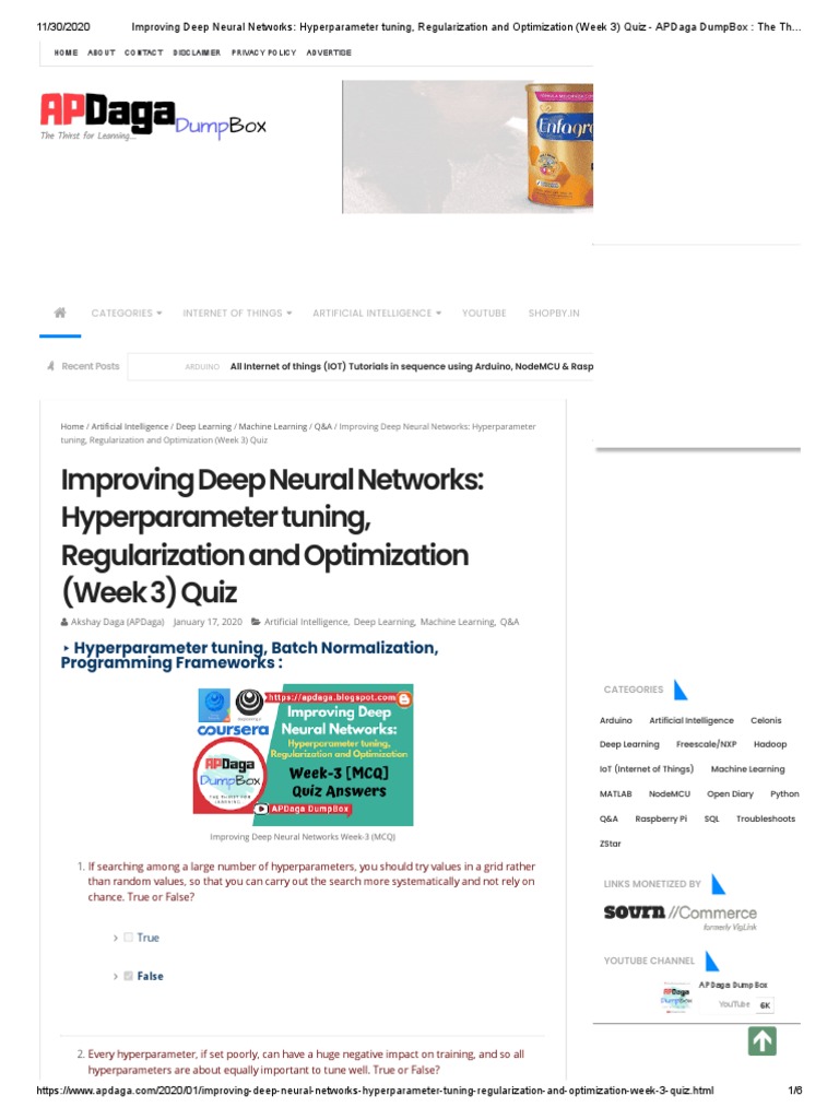 Improving Deep Neural Networks: Hyperparameter Tuning, Regularization ...