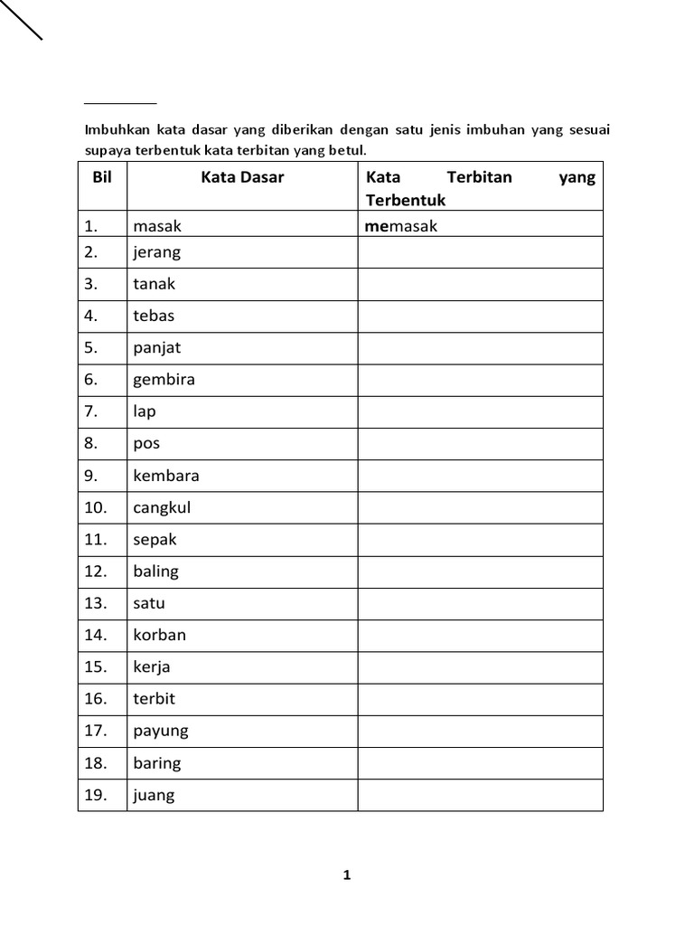 (Edisi Murid) Kata Terbitan | PDF