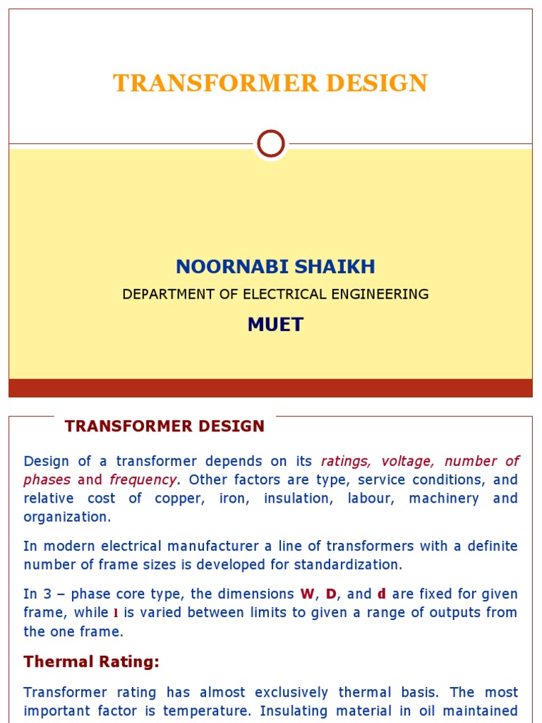 Lec # 010 Transformer Design | PDF | Transformer | Area