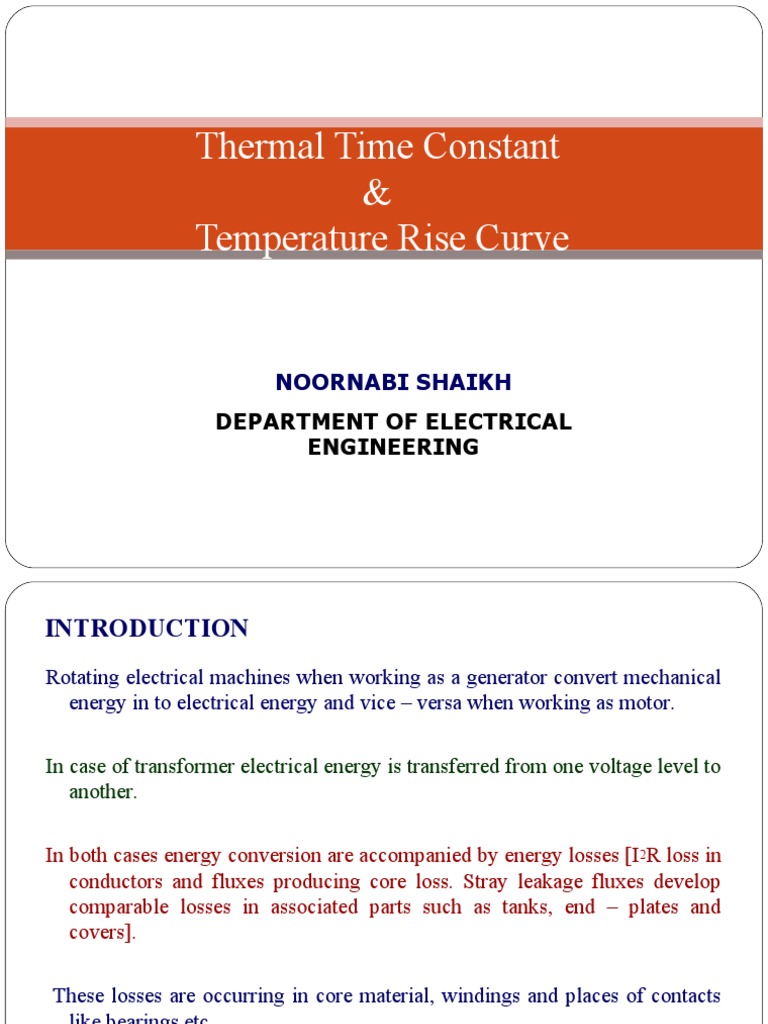 Lec # 021 Thermal Time Constant | PDF | Heat | Temperature
