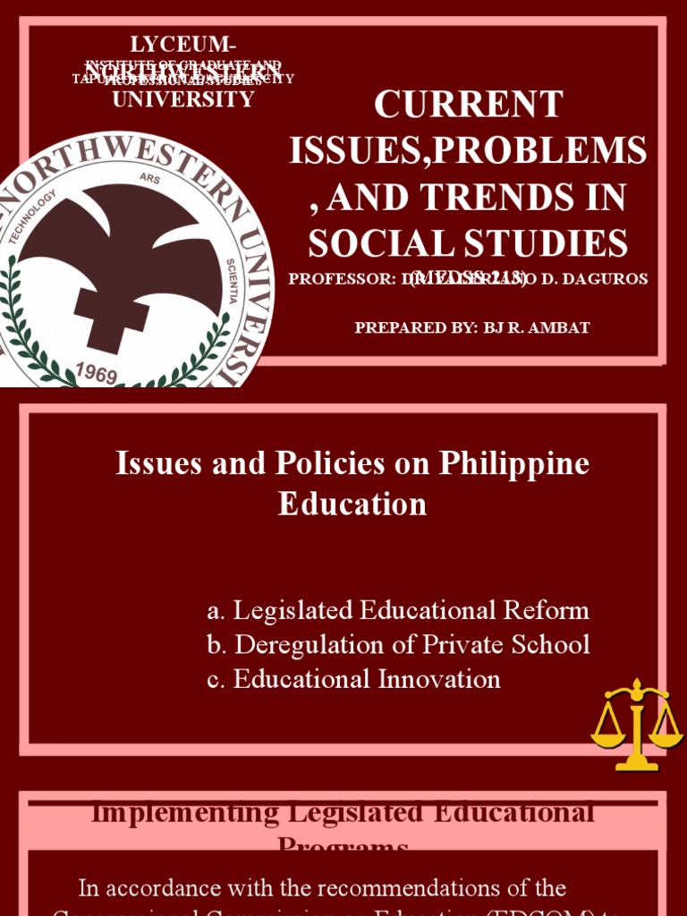 Current Issues, Problems, and Trends in Social Studies: Lyceum ...