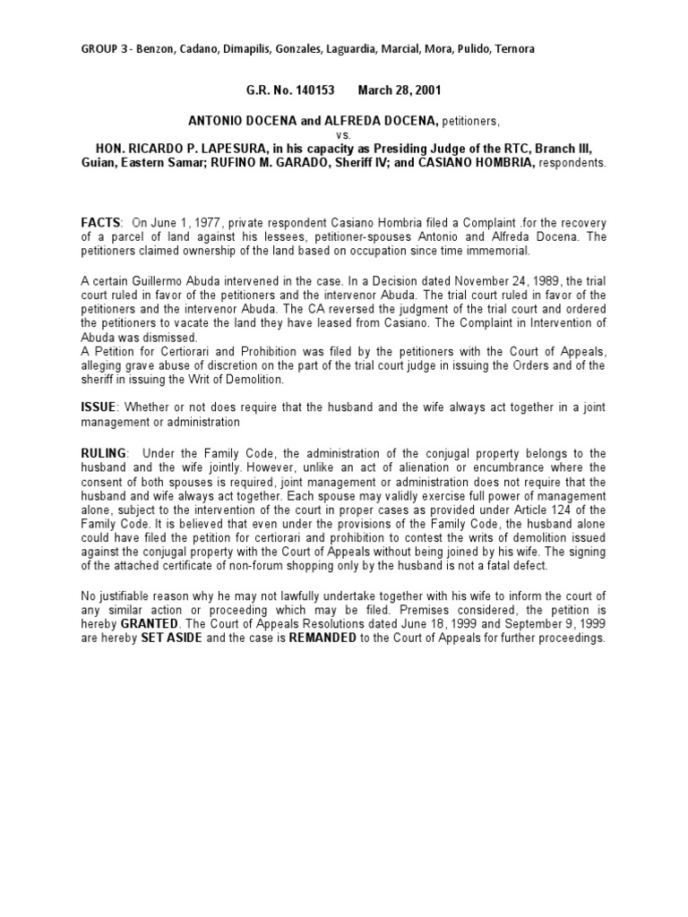 Consolidated Case Digest | Download Free PDF | Concurrent Estate | Marriage