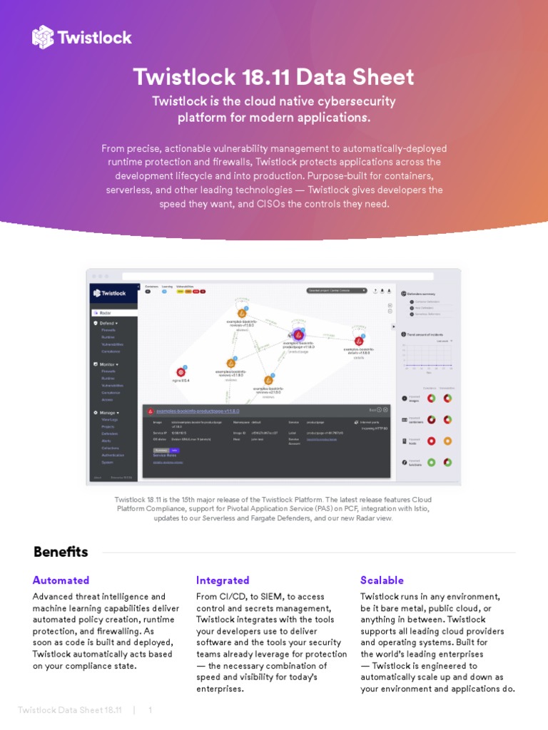 Twistlock 18.11 Data Sheet: Twistlock Is The Cloud Native Cybersecurity ...