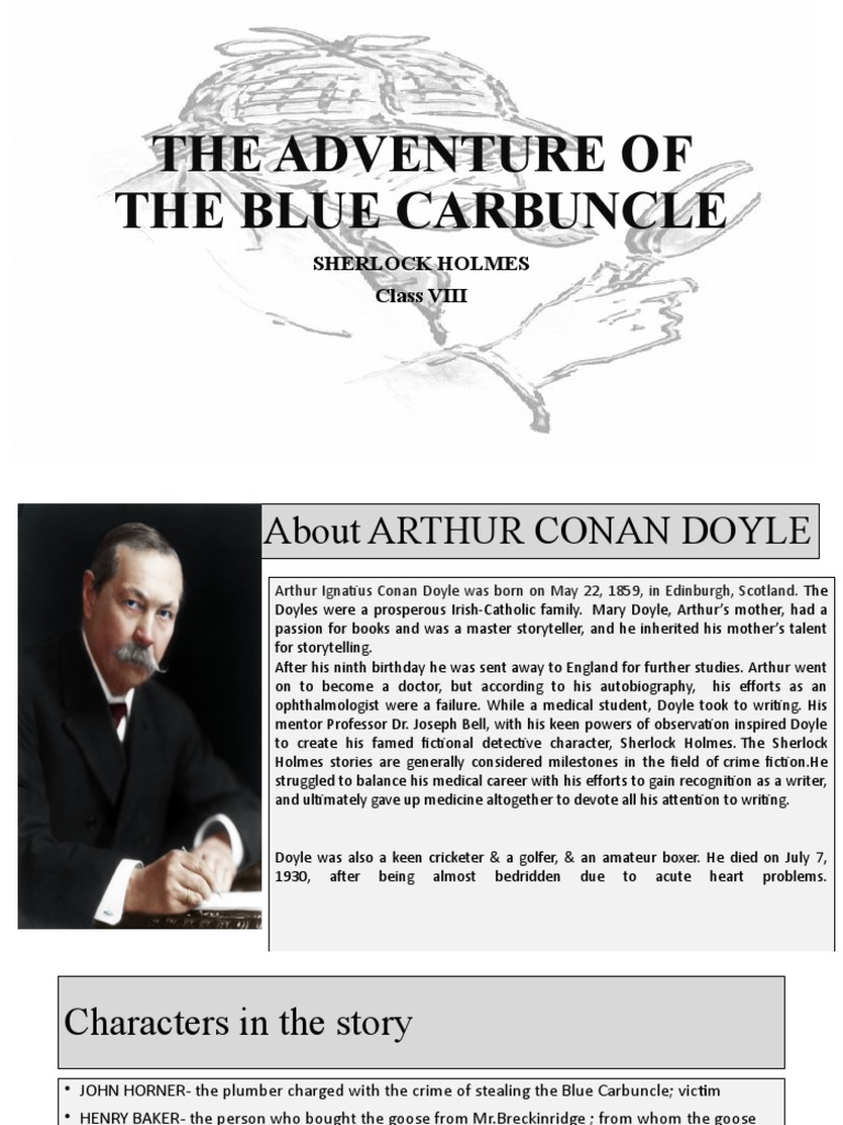 The Adventure of The Blue Carbuncle | PDF | Literary Characters ...