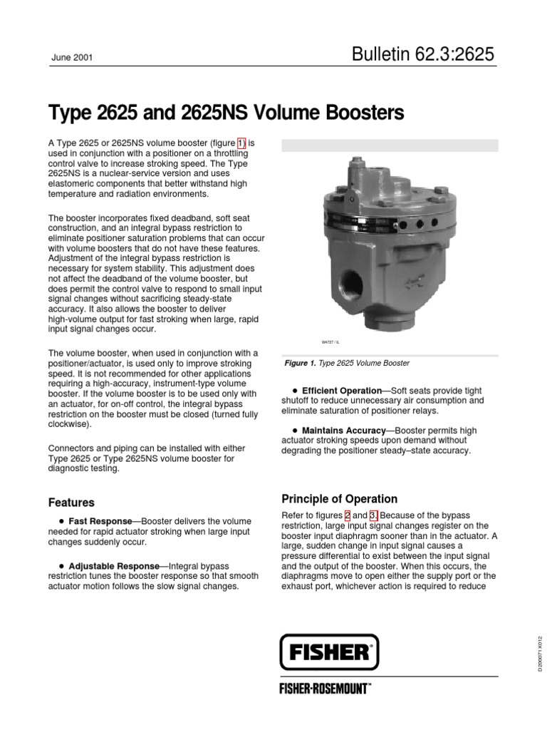 Type 2625 and 2625NS Volume Boosters: Bulletin 62.3:2625 | Download ...