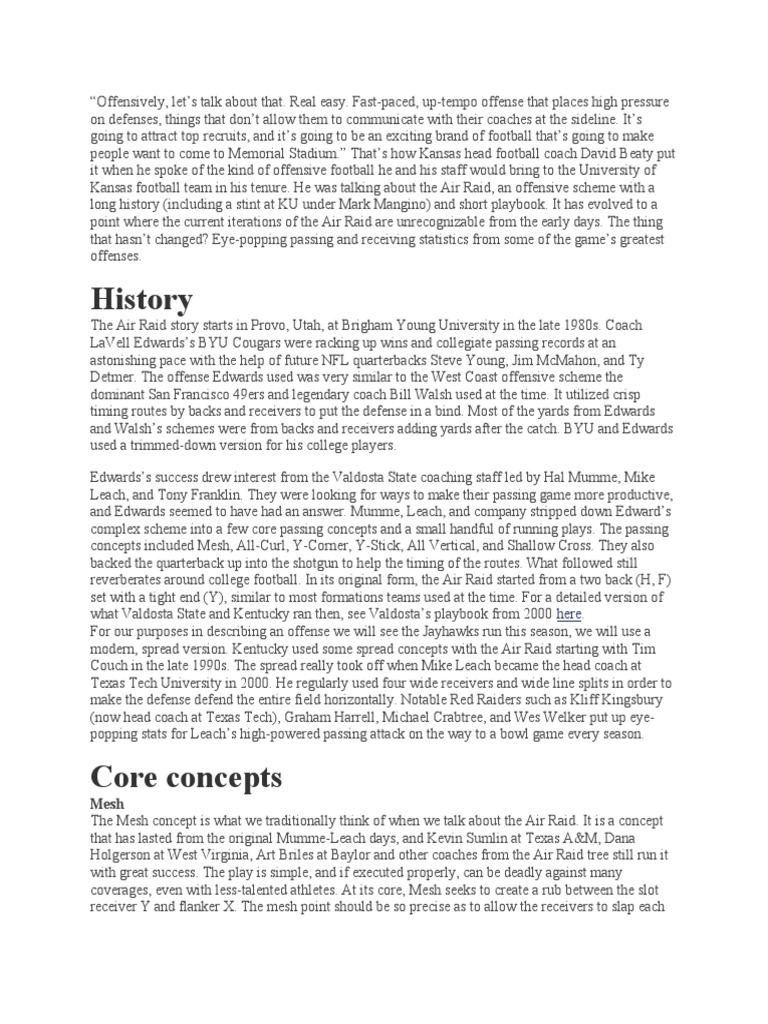 Air Raid Route Concepts | PDF | American Football | Gridiron Football