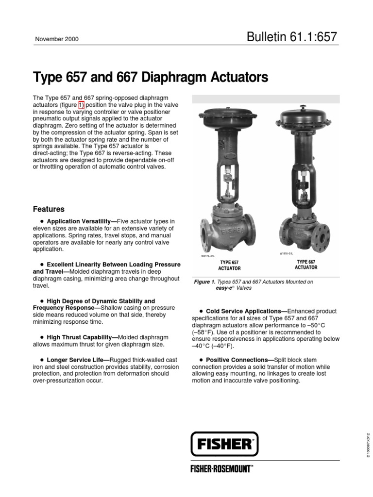 Type 657 and 667 Diaphragm Actuators: Bulletin 61.1:657 | PDF | Valve ...