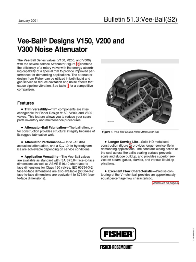 Vee-Ball Designs V150, V200 and V300 Noise Attenuator | PDF | Valve ...