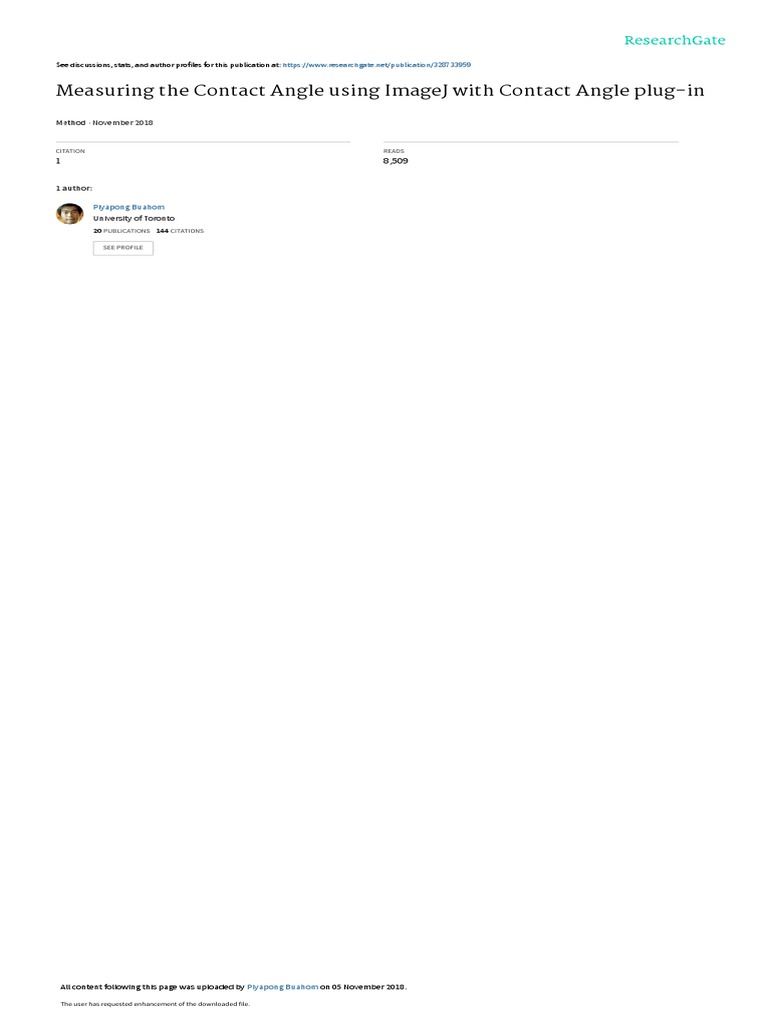 Measuring The Contact Angle Using Imagej With Contact Angle Plug-In ...
