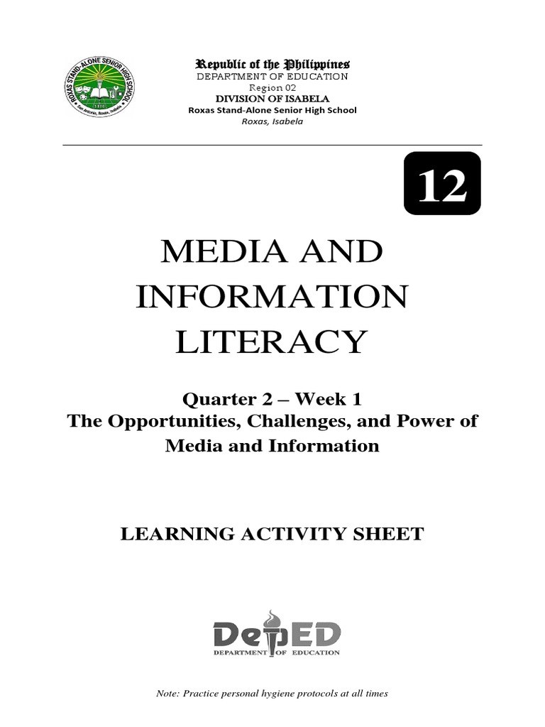 Mil 1ST Sem 2ND Quarter Week 1 | PDF | Mass Media | Advertising