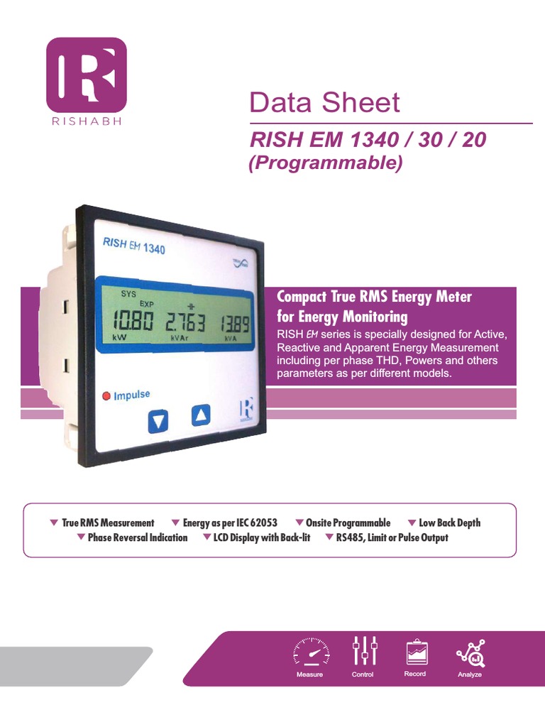 Comprehensive overview of the RISH EM 1340 / 30 / 20 compact true RMS ...
