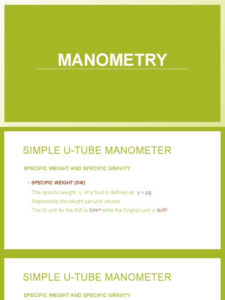 MANOMETRY | PDF | Pressure Measurement | Pressure