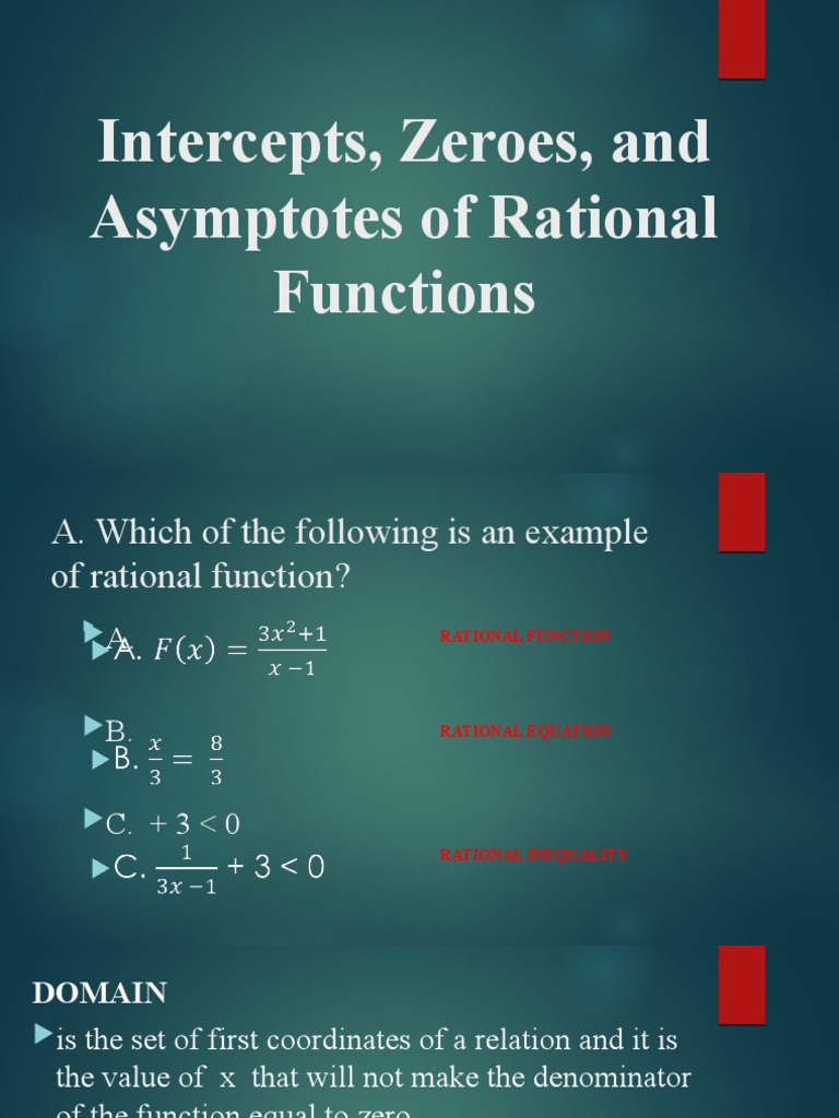 Asymptotes Of Rational Functions