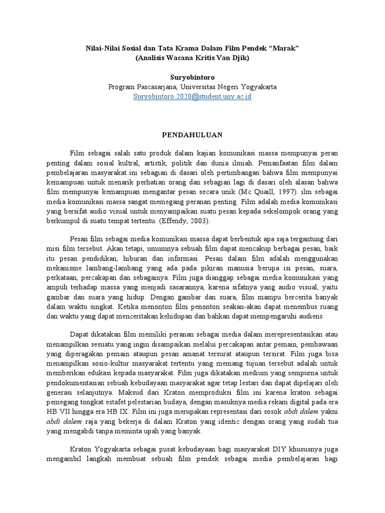 Analisis Tata Krama Film "Marak" | PDF | Ilmu Sosial | Sejarah