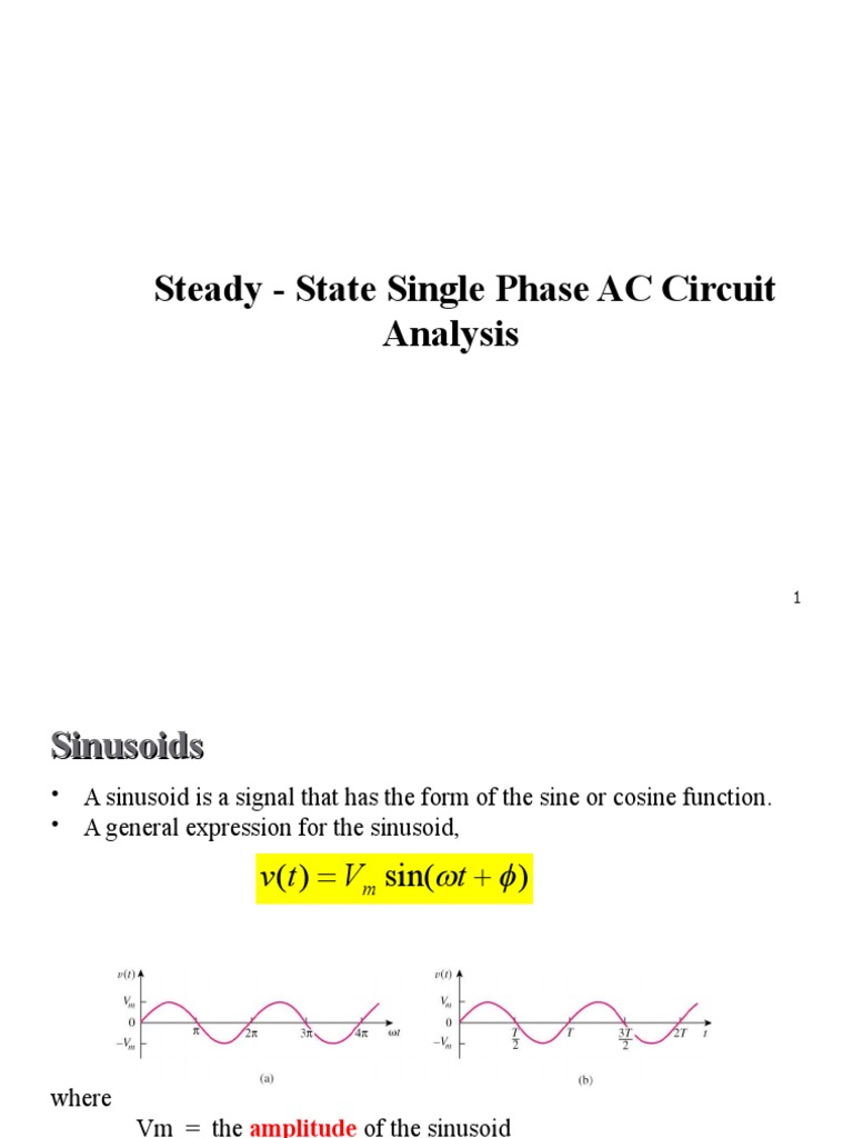Steady - State Single Phase AC Circuit Analysis | PDF | Electrical ...