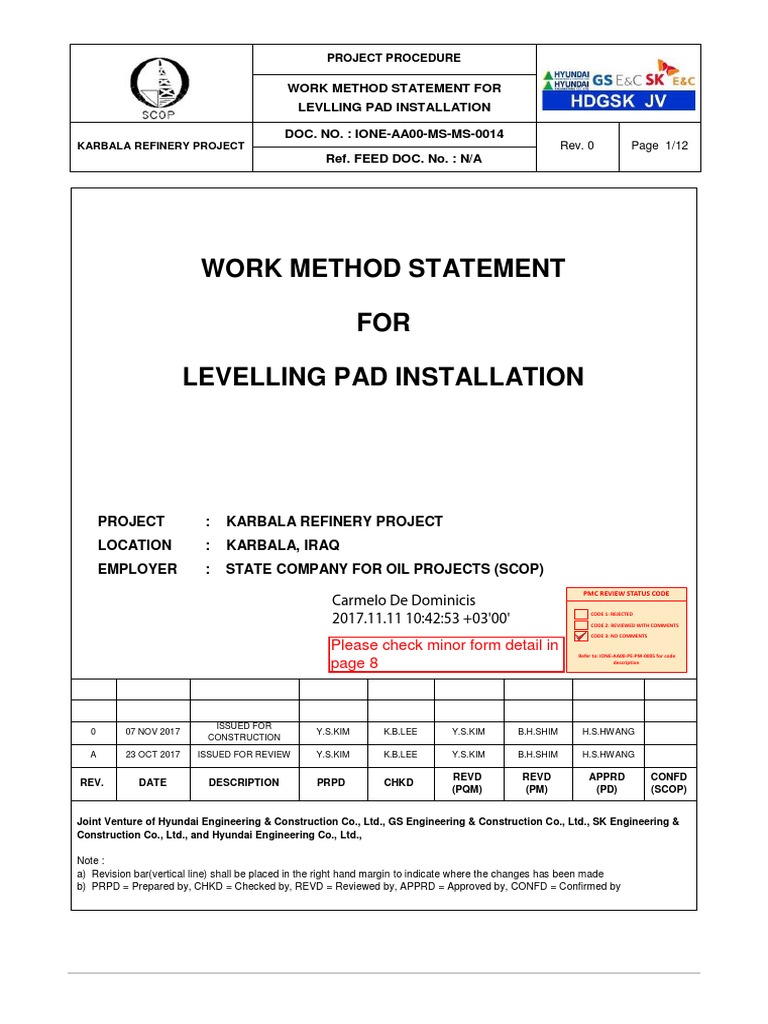 Levelling Pad Installation Procedure | PDF | Personal Protective ...