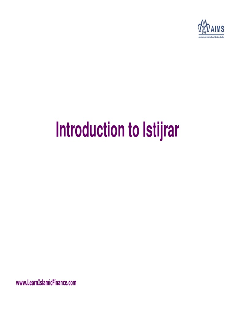 Islamic Finance - Istijrar | PDF | Financial Transaction | Prices
