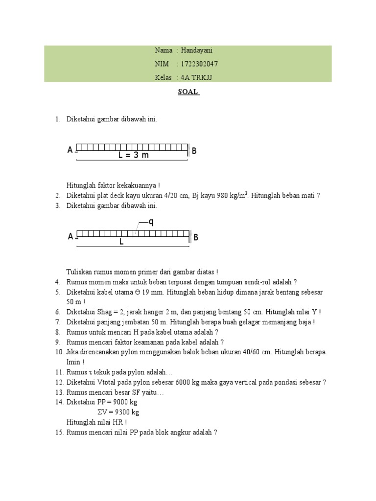 Handayani Soal Jembatan Gantung | PDF | Griya & Taman | Sains & Matematika