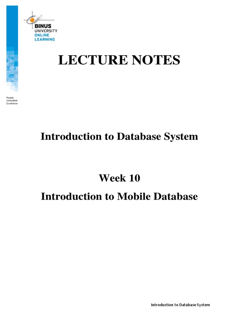 LN 10 - Intro To Database System | PDF