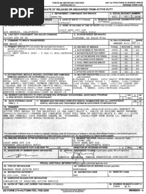 Print Blank Dd214 Form 2000