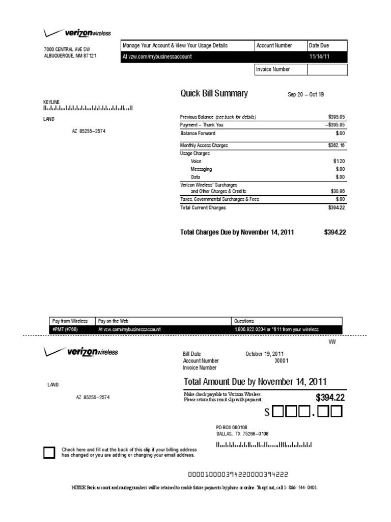 B2B Streamlined Bill Sample - Phone Bill Template Form | PDF | Fee | Cheque