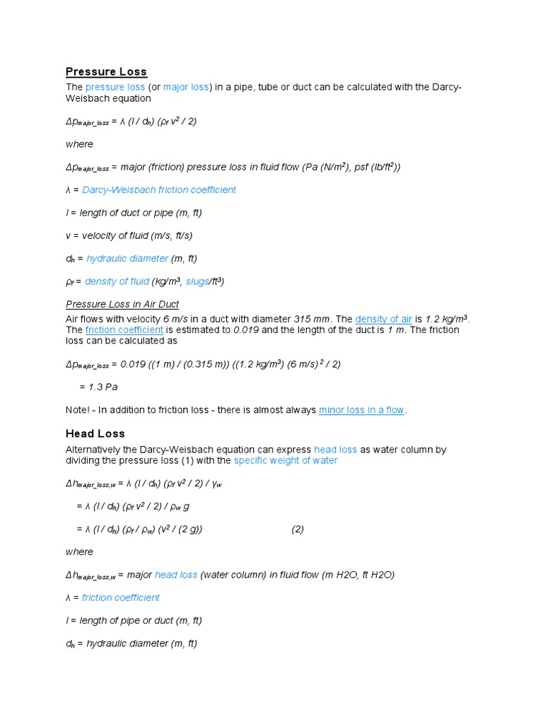 Pressure Loss | PDF | Mechanics | Fluid Mechanics