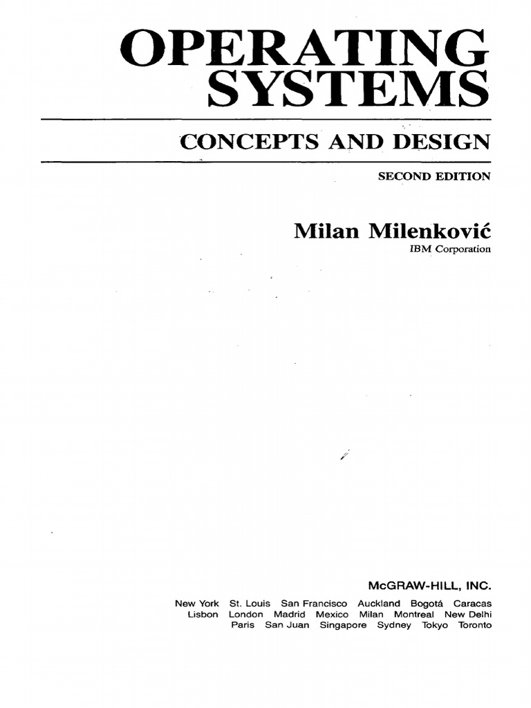 Milan Milenkovic Operating Systems Concepts and Design DF56E | PDF ...