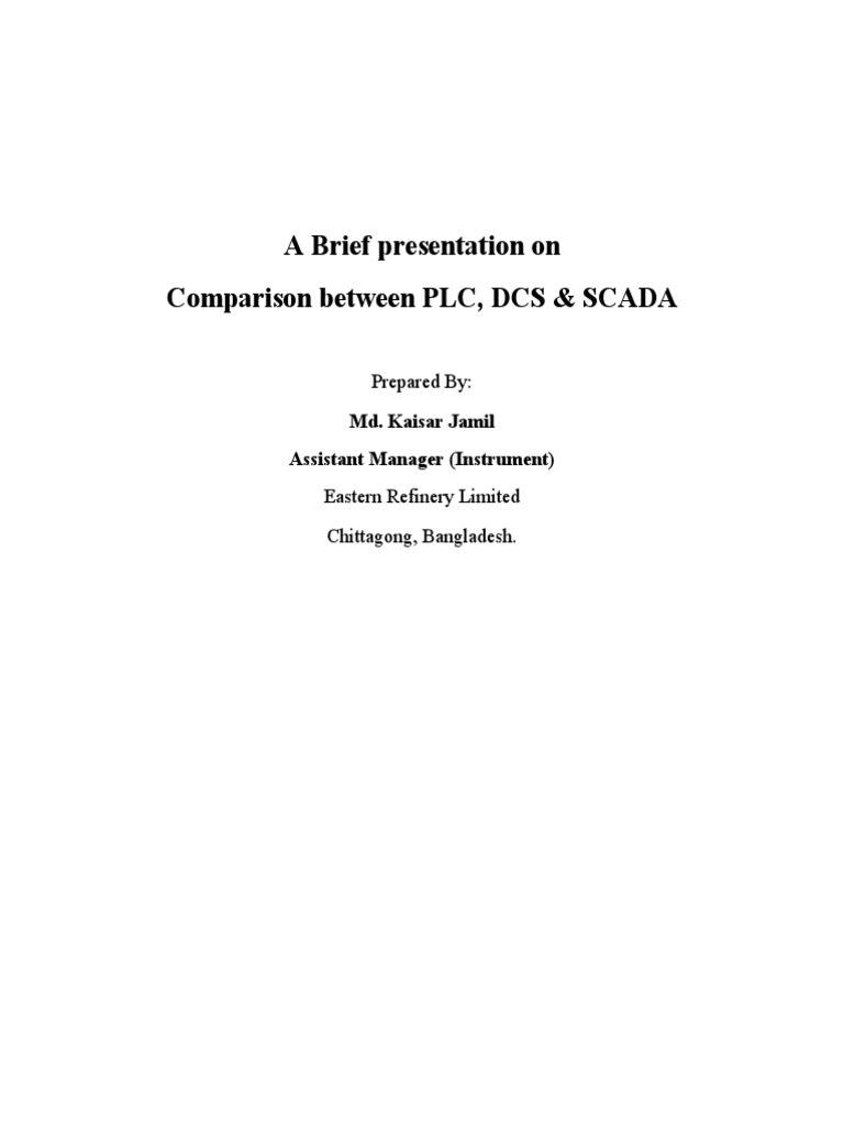 Comparison - PLC - DCS.SCADA | PDF | Programmable Logic Controller | Scada