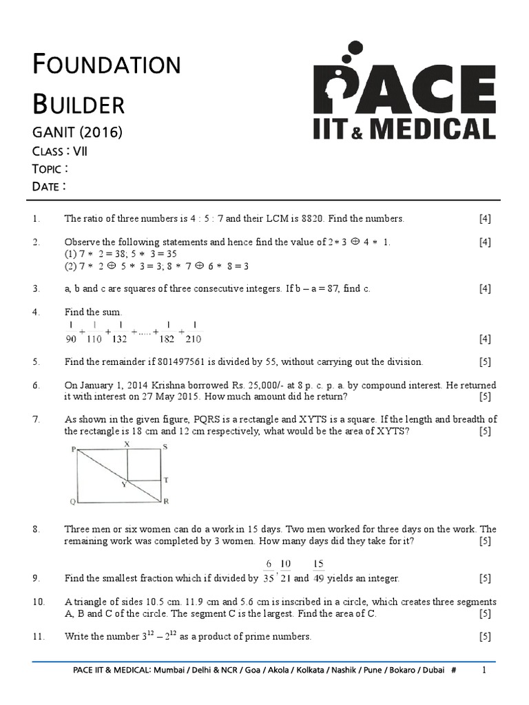 Solving Word Problems and Finding Unknown Quantities: Ganit Class VII ...