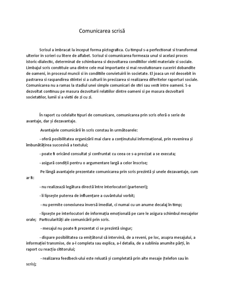 Comunicarea Scrisă | PDF