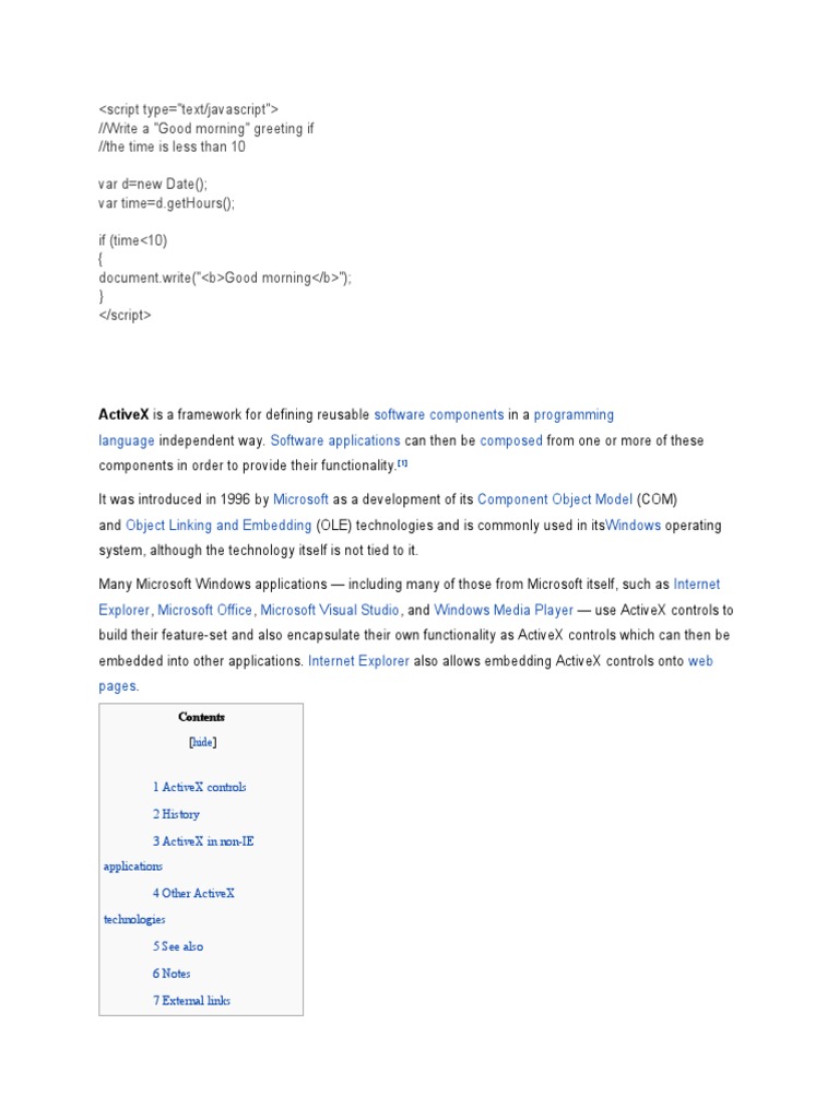 Activex Is A Framework For Defining Reusable: Software Components Programming Language Software ...