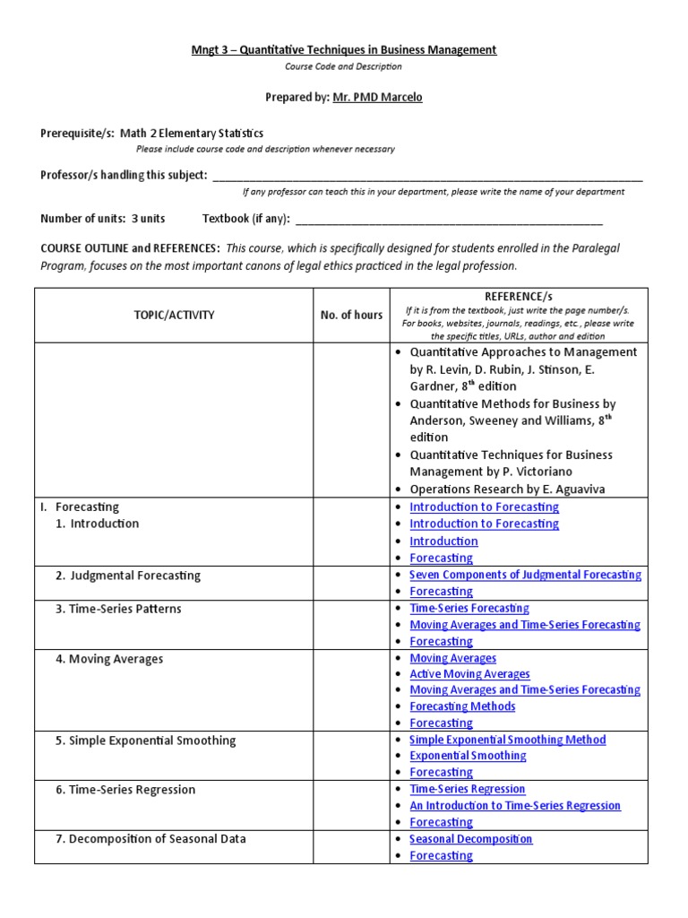 MNGT 3 E28093 Quantitative Techniques in Business Management | PDF | Linear Programming ...