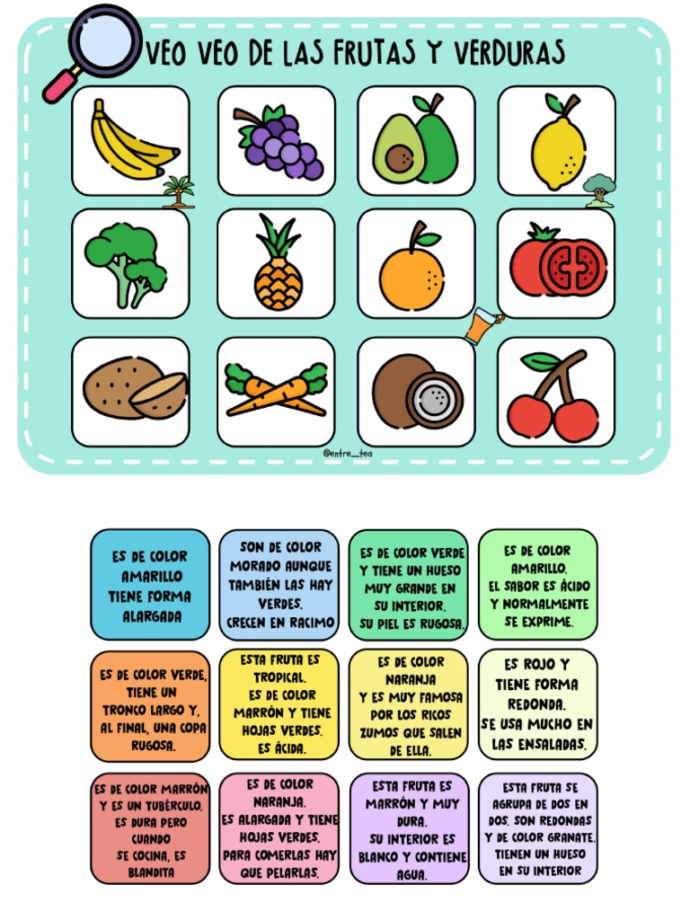 Veo Veo Frutas y Verduras | PDF