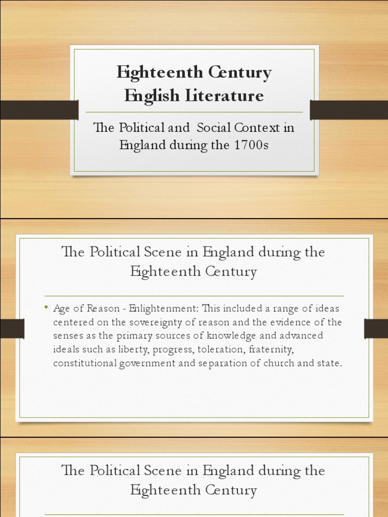 18th Century English Literature Overview | PDF | Age Of Enlightenment ...