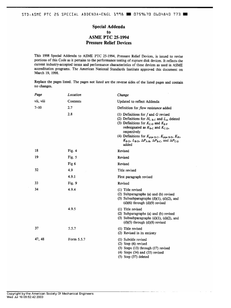 ASME PTC 25 - 2001 Ad Pressure Relief Device | PDF