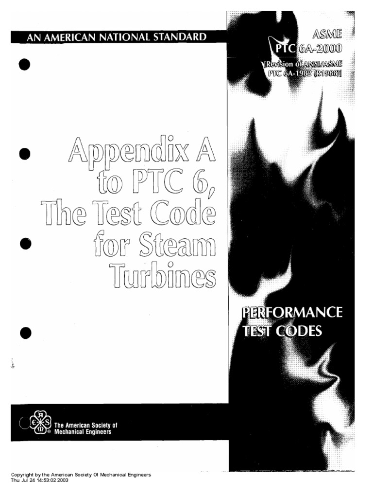 ASME PTC 6a - 2000 Appendix PTC 6 Steam Turbine | PDF | Clubs And ...