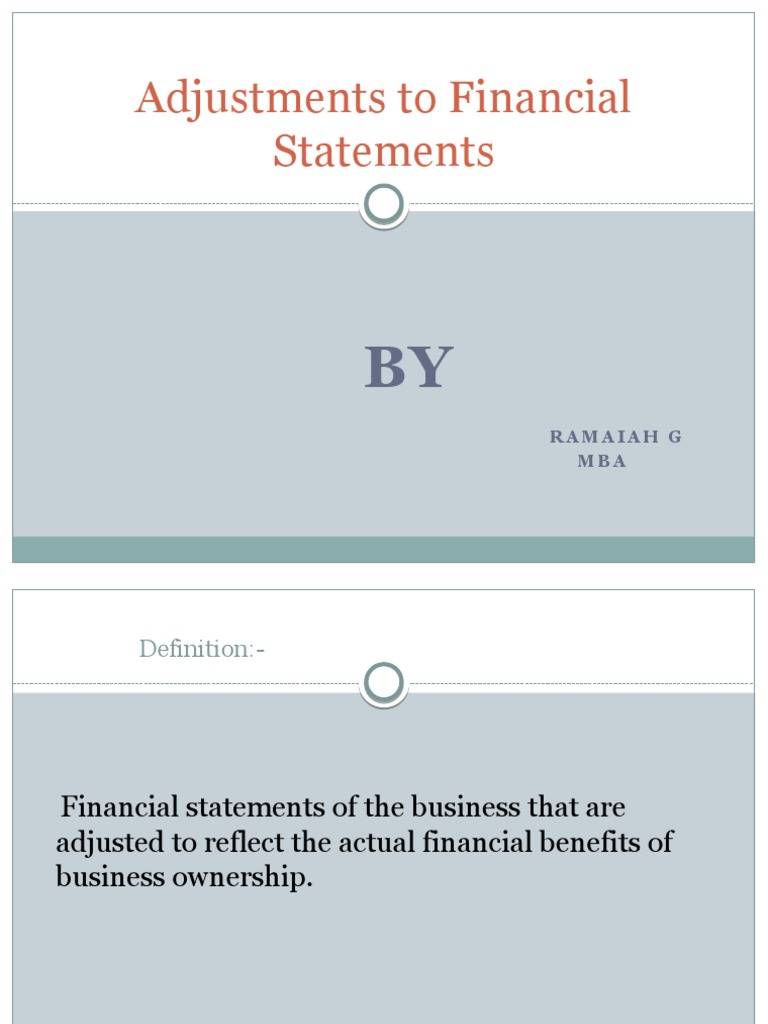 Financial Statement Adjustments Guide | PDF