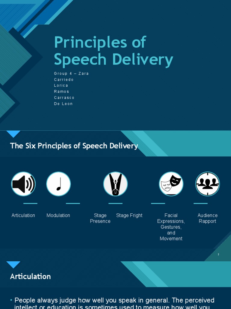 Six Principles of Speech Delivery | PDF | Human Voice | Nonverbal ...