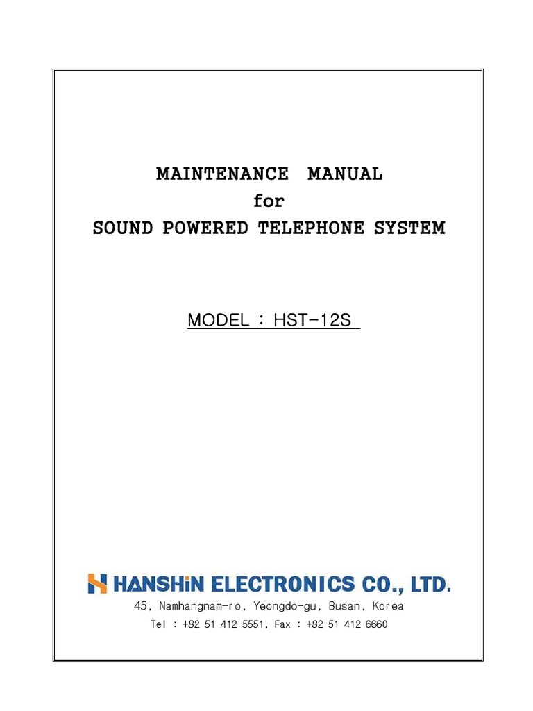 Maintenance Manual For Sound Powered Telephone-Spt-Select | PDF | Relay ...