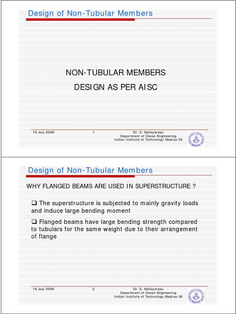 Non-Tubular AISC Design | PDF | Beam (Structure) | Bending