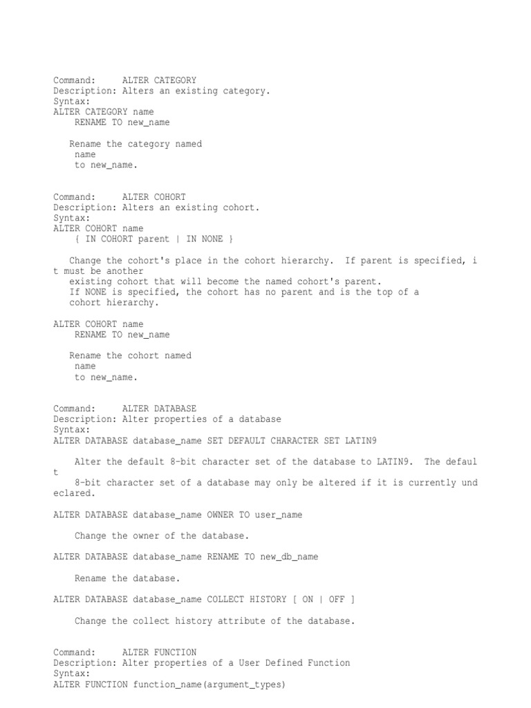 NZSQL Commands | PDF | Parameter (Computer Programming) | Subroutine