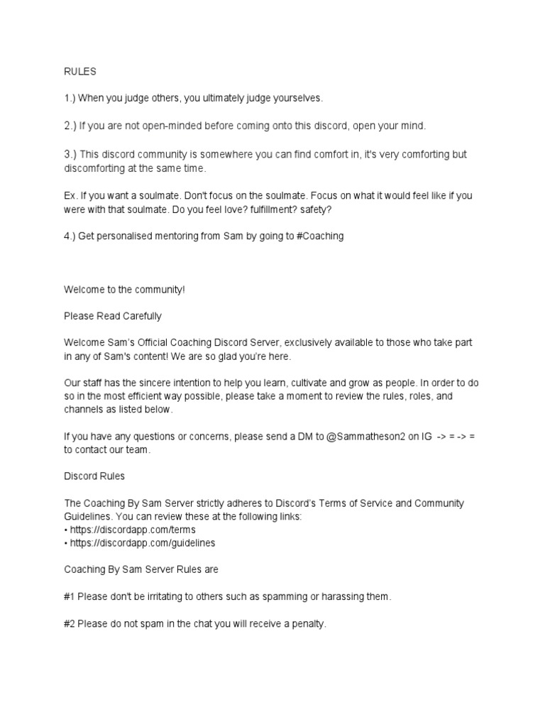 RULES To Discord | PDF