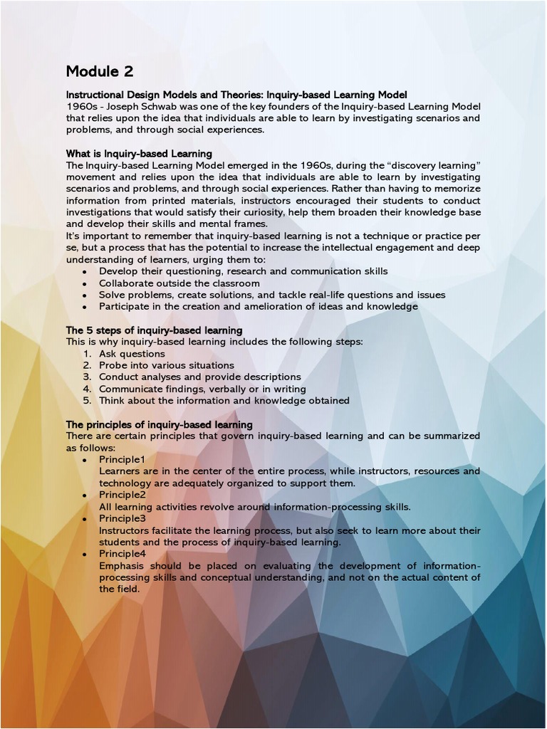 TTL 2 Module 2 | PDF | Inquiry Based Learning | Question