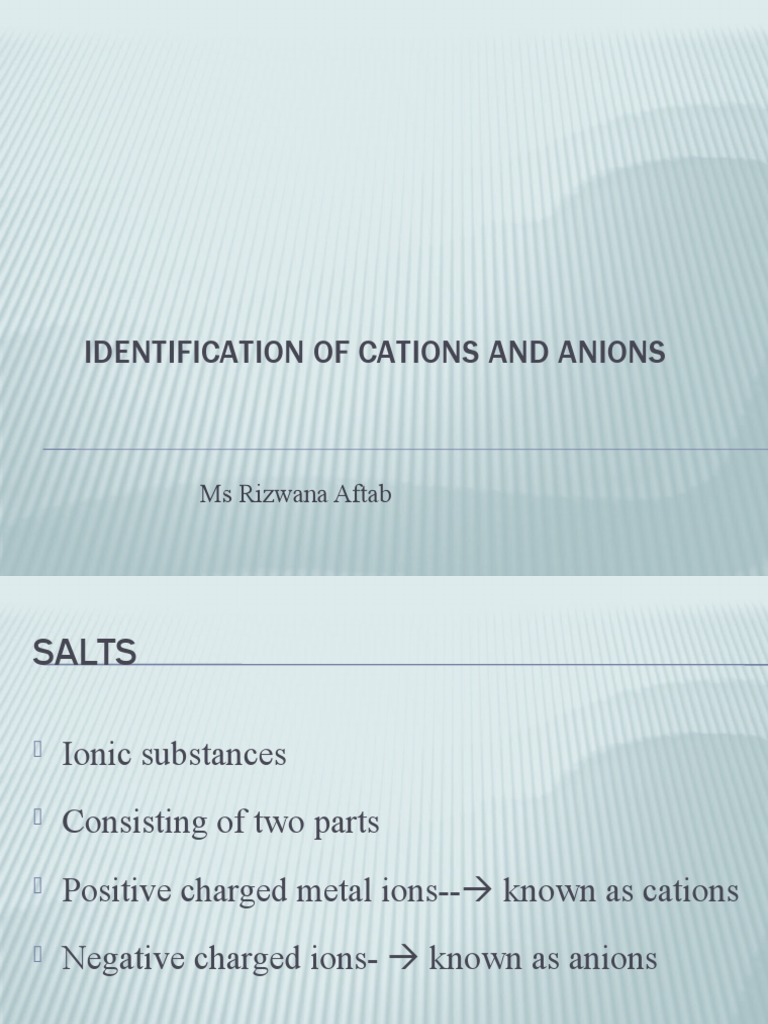 Identification of Ions and Gases | PDF | Hydroxide | Ion