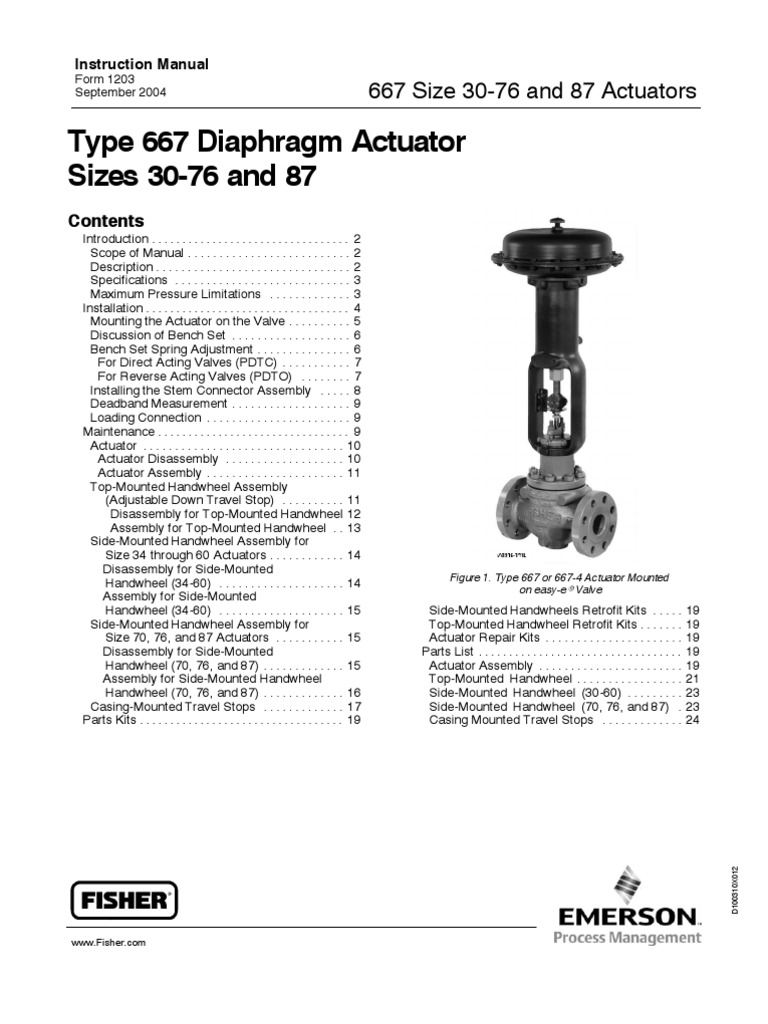 Fisher 667 Actuator Instruction Manual | PDF | Valve | Actuator