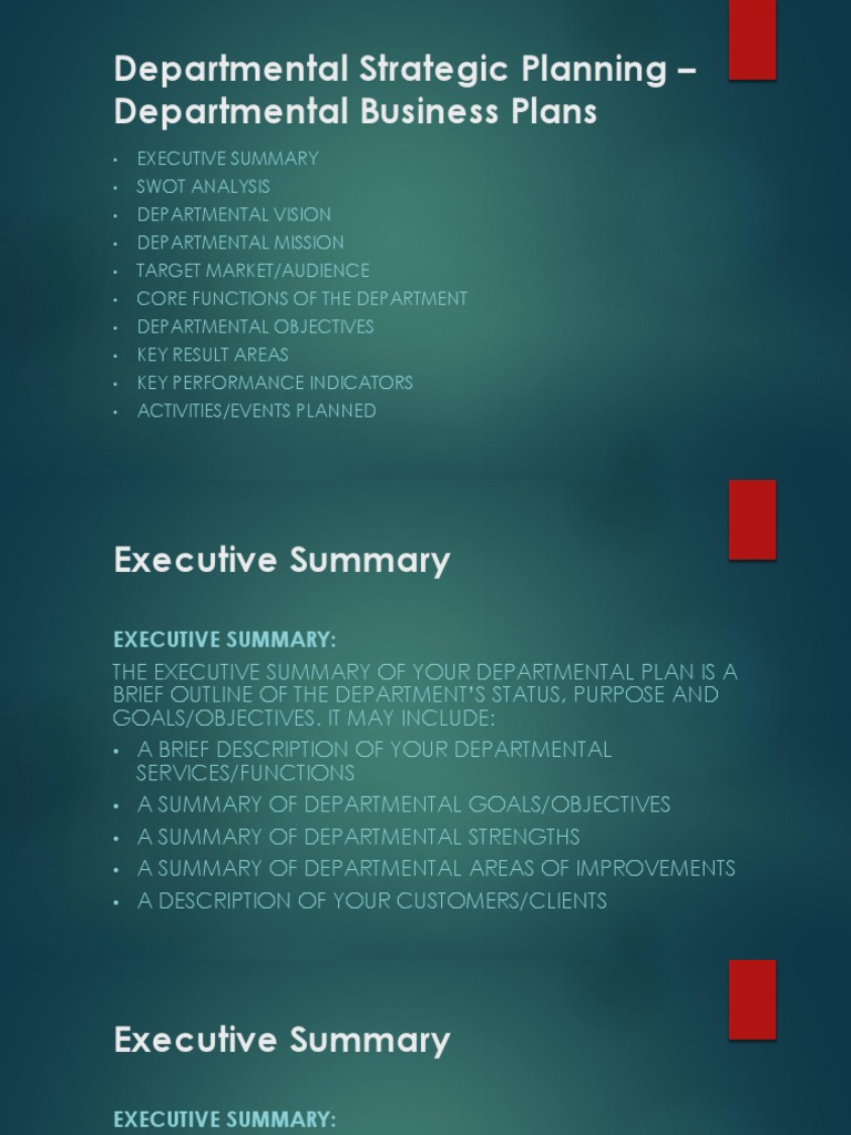 Departmental Strategic Business Plan | PDF | Performance Indicator | Goal